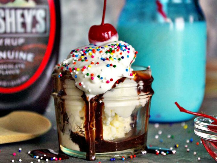Chocolate Ice Cream Sundae With Sprinkles