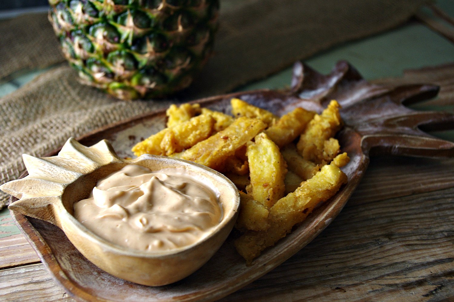 Fried Pineapple With Spicy Mayo