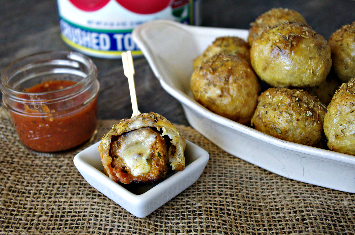 Meatball Stuffed Pretzels