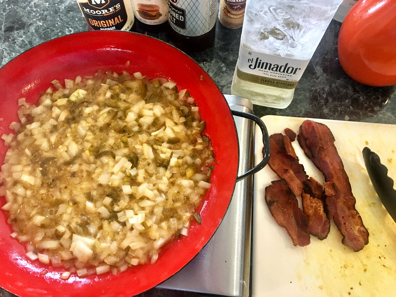 Bacon Jalapeno Tequila Jam Burger With Fontina