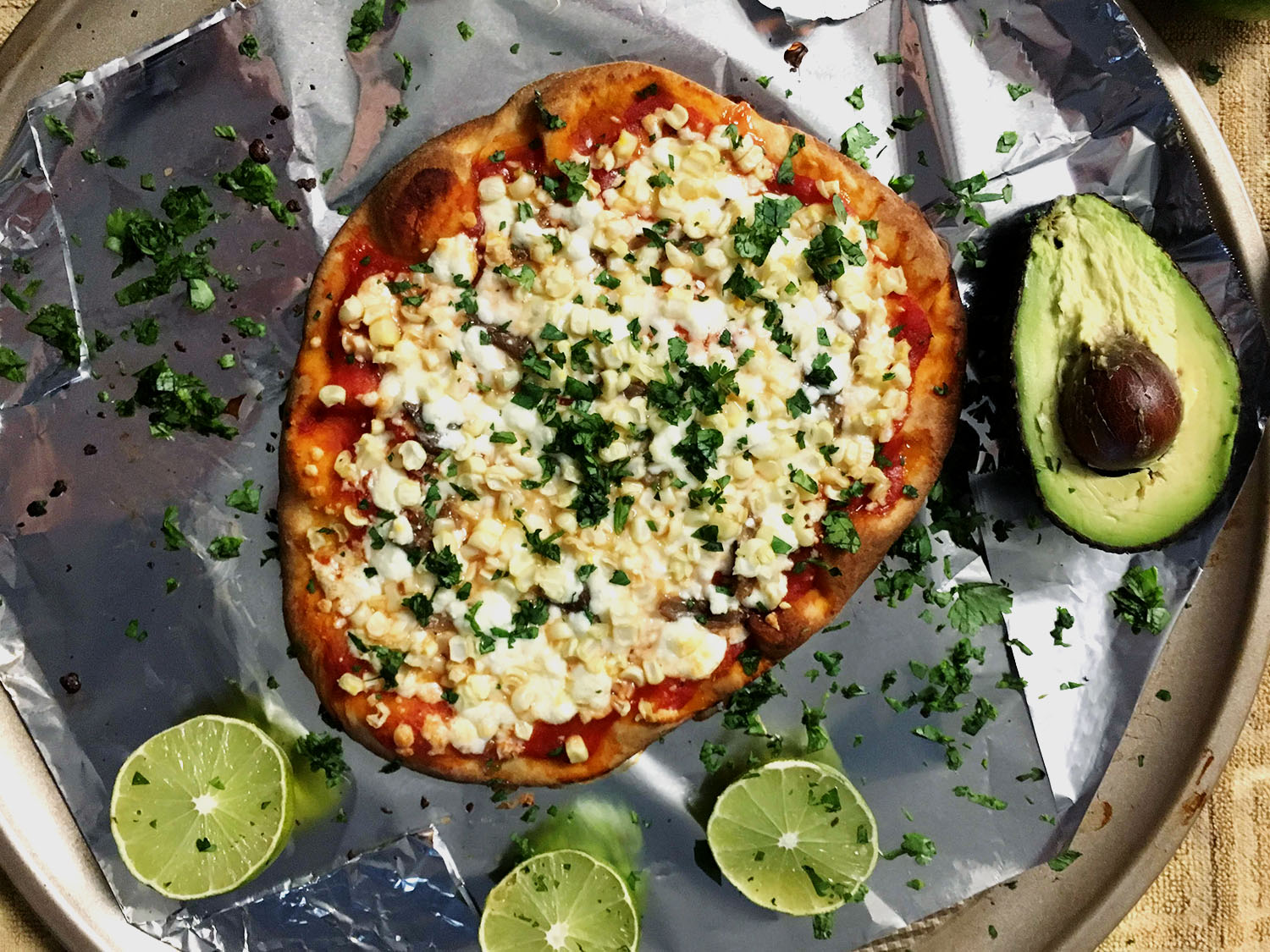 Smoked Corn Guacamole Flatbread