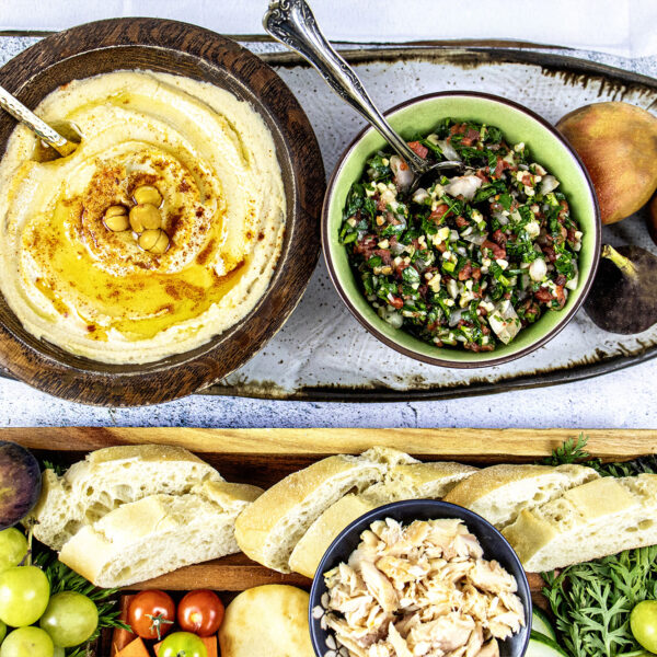 How To Build A Mediterranean Mezze Platter (Silky Hummus + Fresh Tabbouleh)